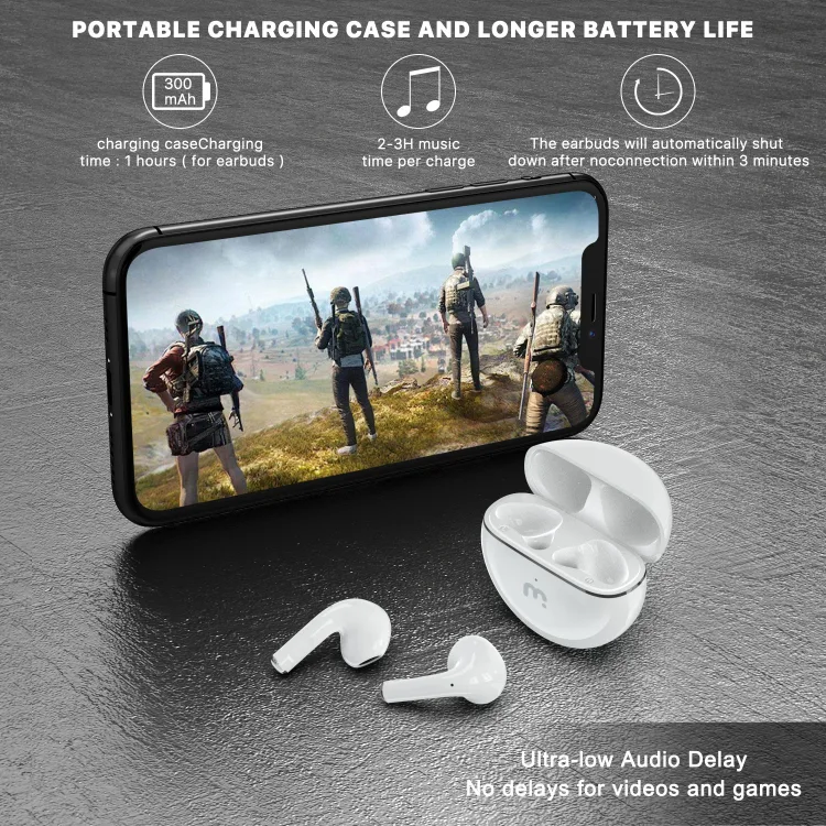 MyBat Pro Orbit True Wireless Earbuds with Charging Case – White ...