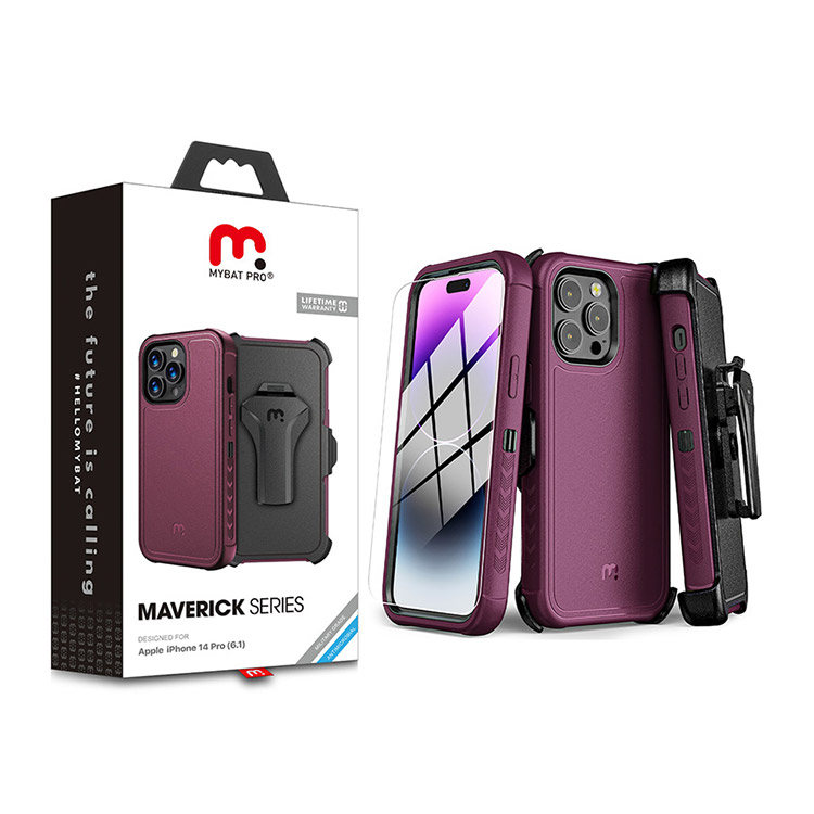MyBat Pro Antimicrobial Maverick Series Case with Holster and Tempered ...