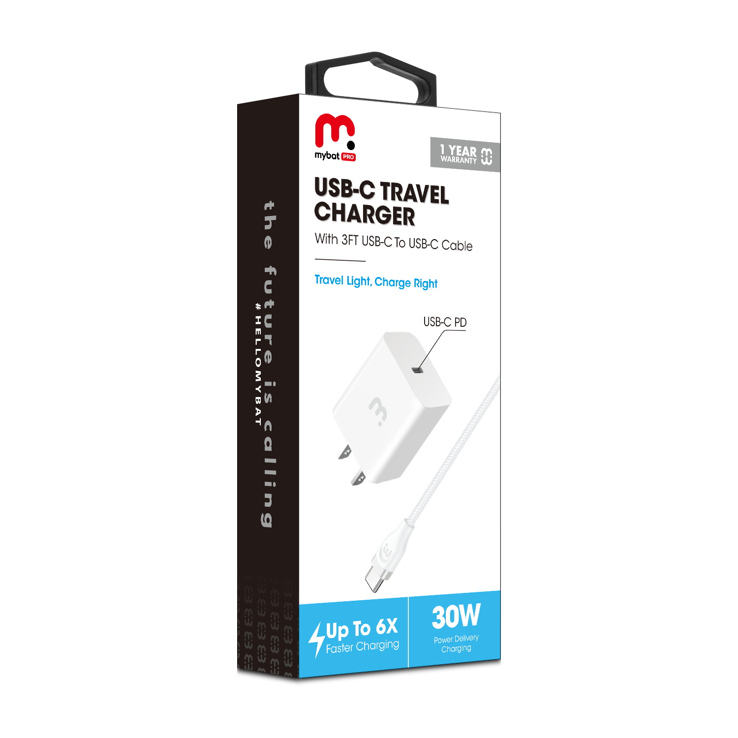 MyBat Pro 2-In-1 Fast Charging Power Delivery Wall Charger (30W) with ...