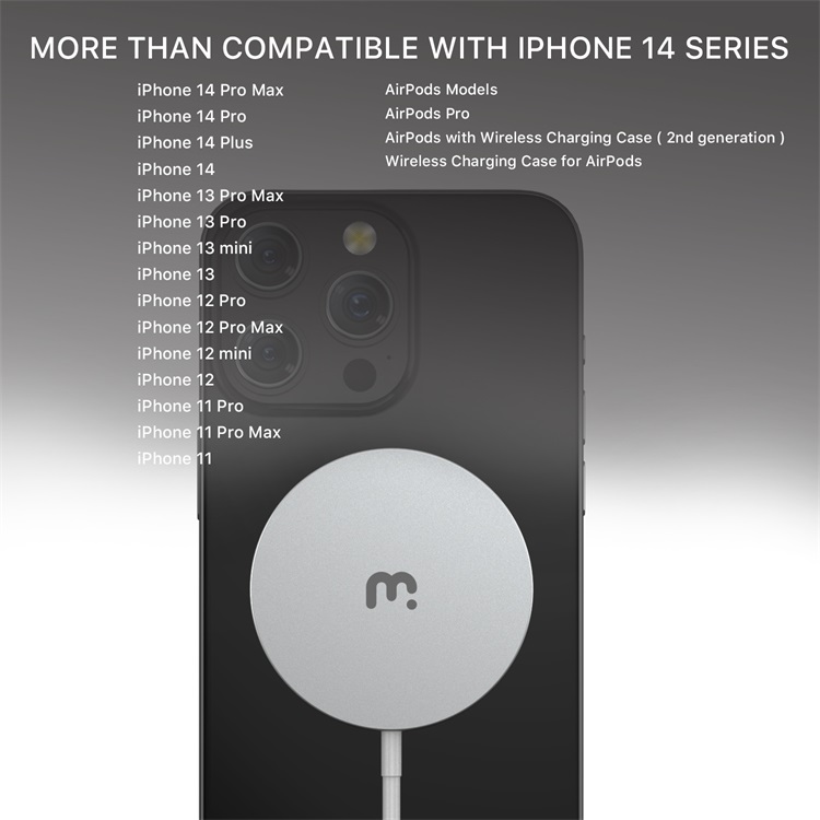 MyBat Pro Magnetic Wireless Charger for iPhone 14 Series – Silver ...