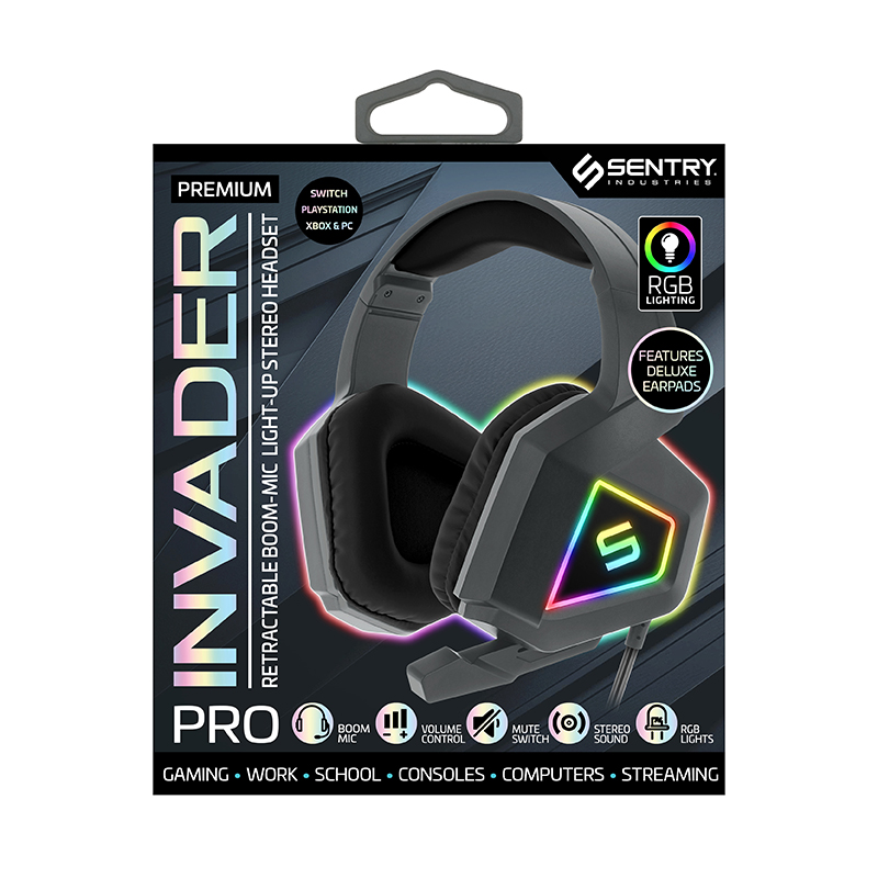 Sentry Invander Light Up Gaming Headphone w/ Microphone – Black – Boost ...