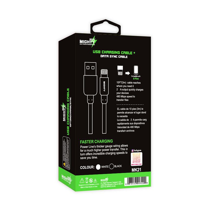 Mighty Fast Charging 10FT Lightning Cable – White – Boost Mobile ...